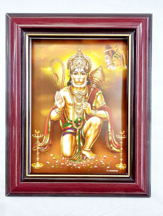 Hanuman Photo Frame with Glass Small Size Frame Pancha Mukhi Hanuman ...