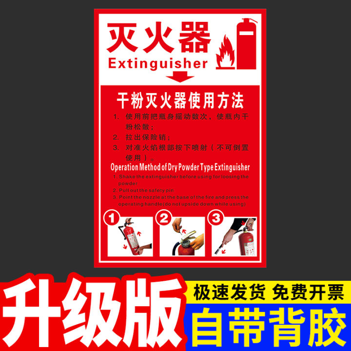 Dry Powder for Fire Extinguisher Fire Extinguisher Usage Method Sign ...