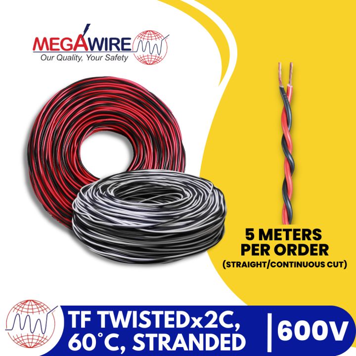 TF TWISTED x2C (5M), 60°C, 600V, STRANDED (5 METERS PER ORDER ...