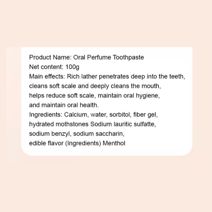 Oral Perfume Toothpaste Long Lasting Fresh Breath Toothpaste Whitening ...