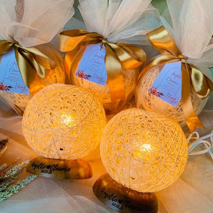 Abaca Lamp Souvenir Set for Ninong Ninang Giveaway Wedding Birthday ...