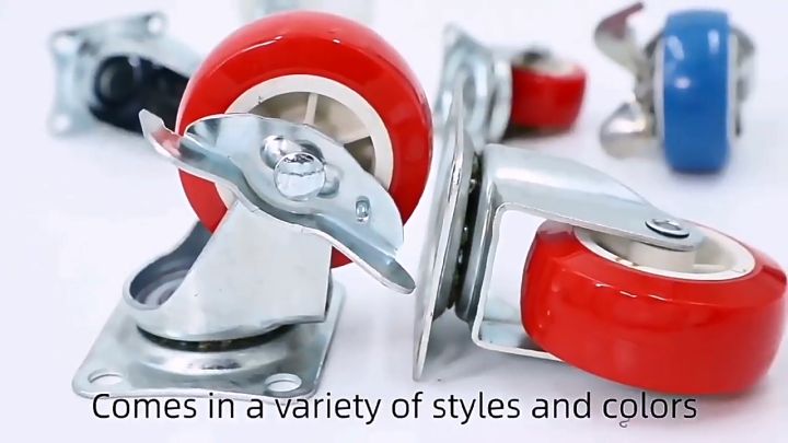 Roda Caster / Roda Merah Nylon / Roda Etalase + Rem 50mm (2inch ...