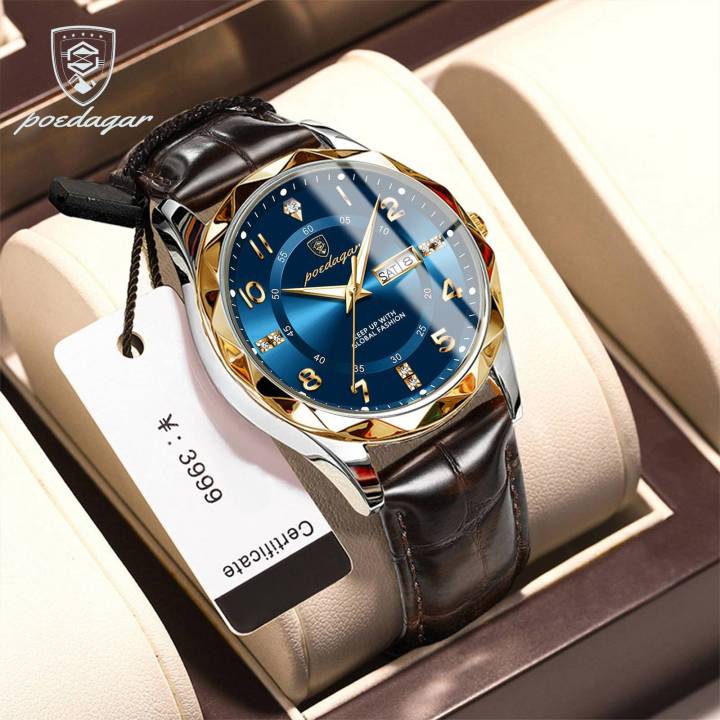 POEDAGAR Swiss New Watch for Men Original Waterproof Night Light ...