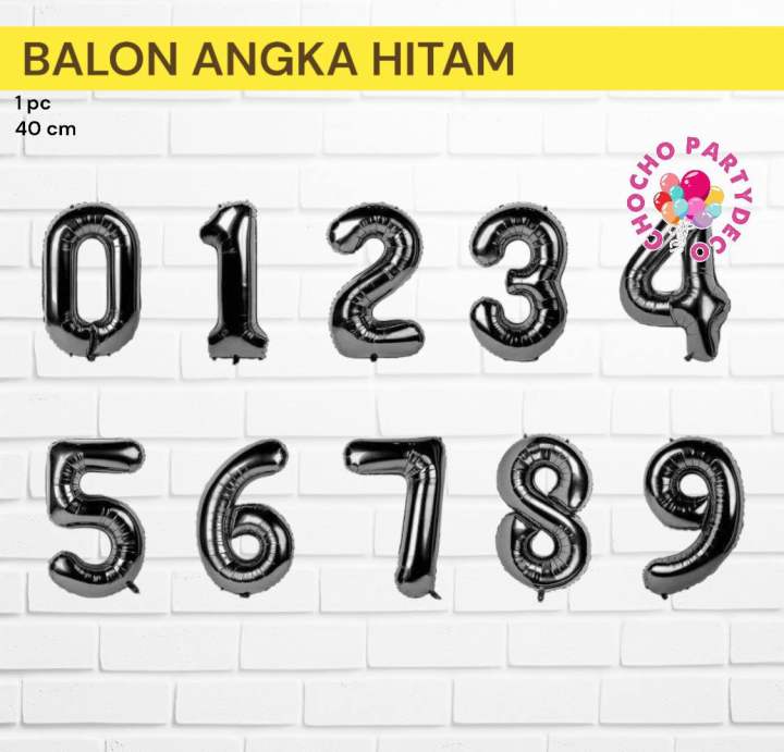 Balon Angka Hitam 40 cm | Lazada Indonesia