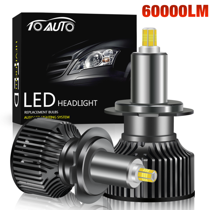 H1 H7 Led ไฟหน้ารถหลอดไฟ H8 H11 60000LM ไฟ HB3 9005 HB4 9006 Hir2 9012 ...