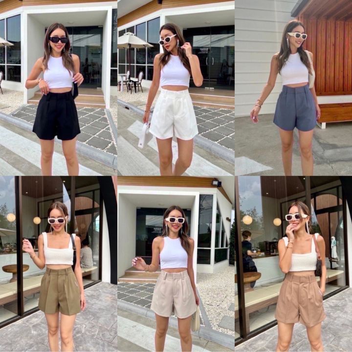 KK Shop กางเกงขาสั้นผู้หญิงเก็บทรง กางเกงขาสั้นทำงาน กางเกงขาสั้นทรงบอย รุ่น BASIC SHORTS กางเกง ...