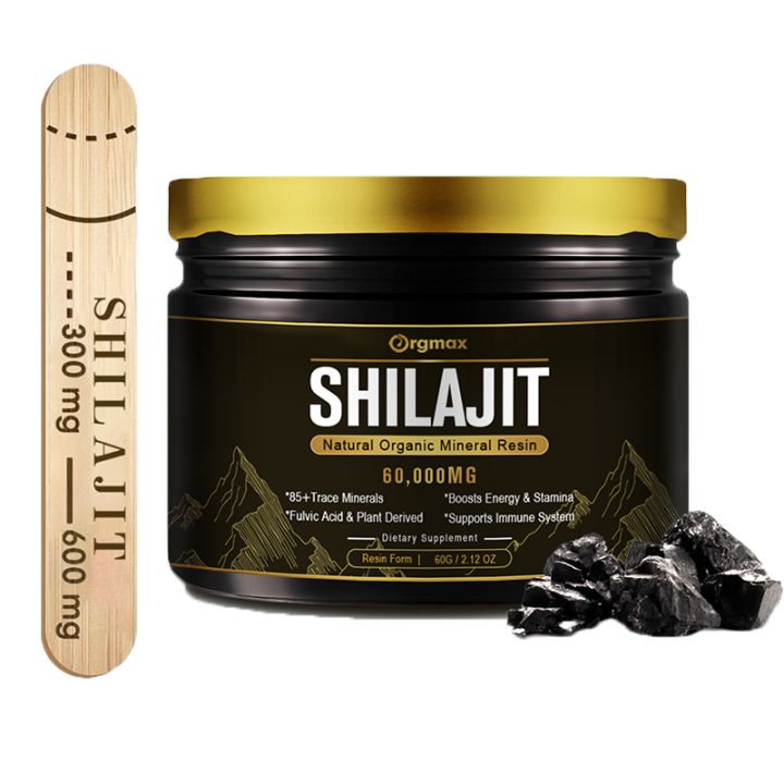 Orgmax Shilajit Resin 600mg Organic Pure Himalayan for Boost Energy ...