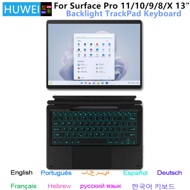 Bluetooth Keyboard For Microsoft Surface Pro 11 2024 10 9 8 X TouchPad ...
