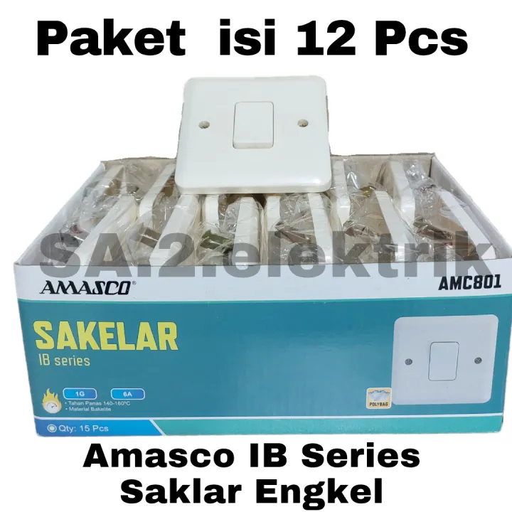 (Paket isi 12 Pcs) AMASCO IB SERIES SAKLAR ENGKEL LAMPU | SAKELAR ...