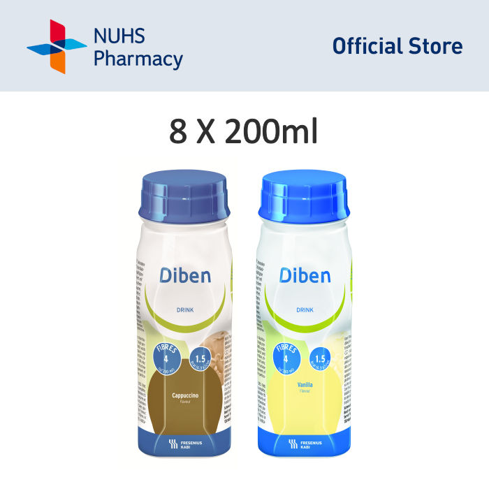 [8 Bottles per Set] Diben Drink Cappuccino Vanilla 200ml [NUHS Pharmacy ...