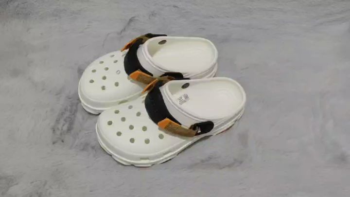 Crocs new hole slippers, men's and women's sizes, velcro adjustable ...