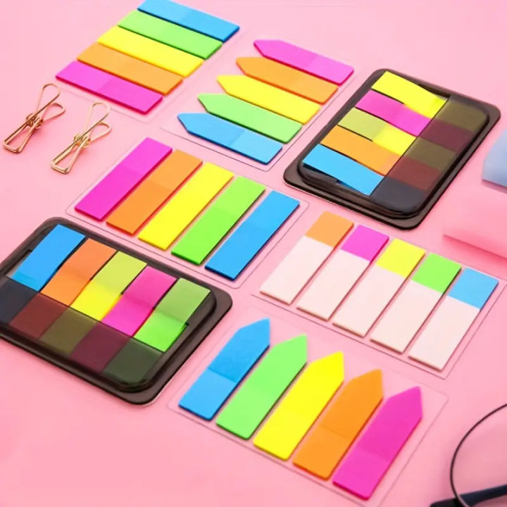 Multi colors PET Fluorescent Index Sticky Notes, Student Office Marking ...