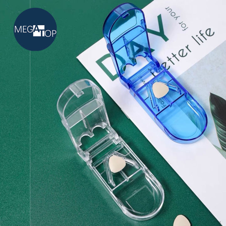 MEGATOP Transparent Pill or Tablet Cutter with Medicine Storage | Lazada PH