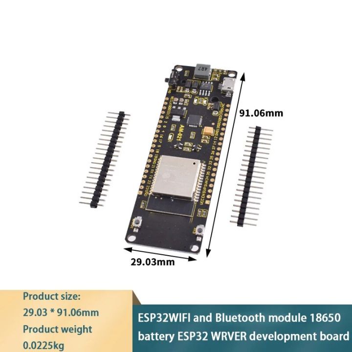 ESP32 WiFi and Bluetooth Module 18650 Battery ESP32 WROVER Development ...