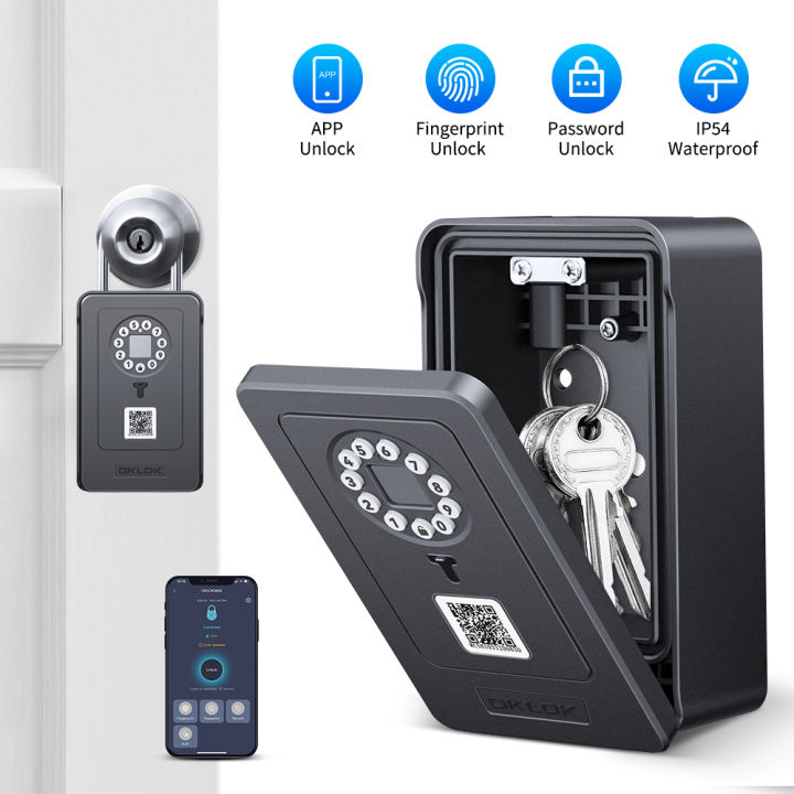 Smart Key Box Fingerprint Password Safe Deposit Box Wall Mounted ...