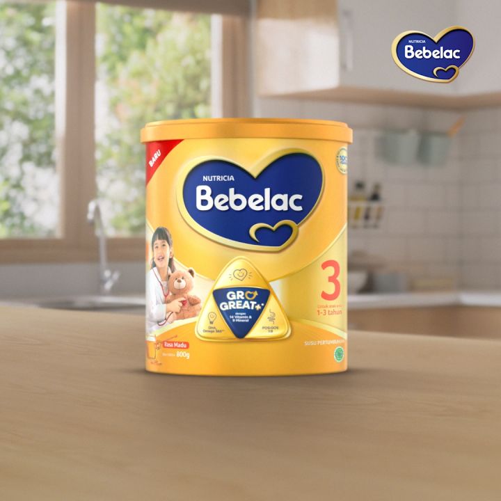 Bebelac 3 Vanilla GroGreat+ Susu Pertumbuhan Bubuk 800 GR x 4 | Lazada Indonesia