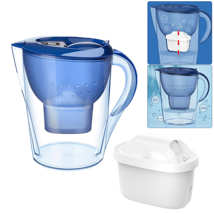 3.5L Water Filter Pitcher Removes Fluoride Chlorine Impurities Water ...