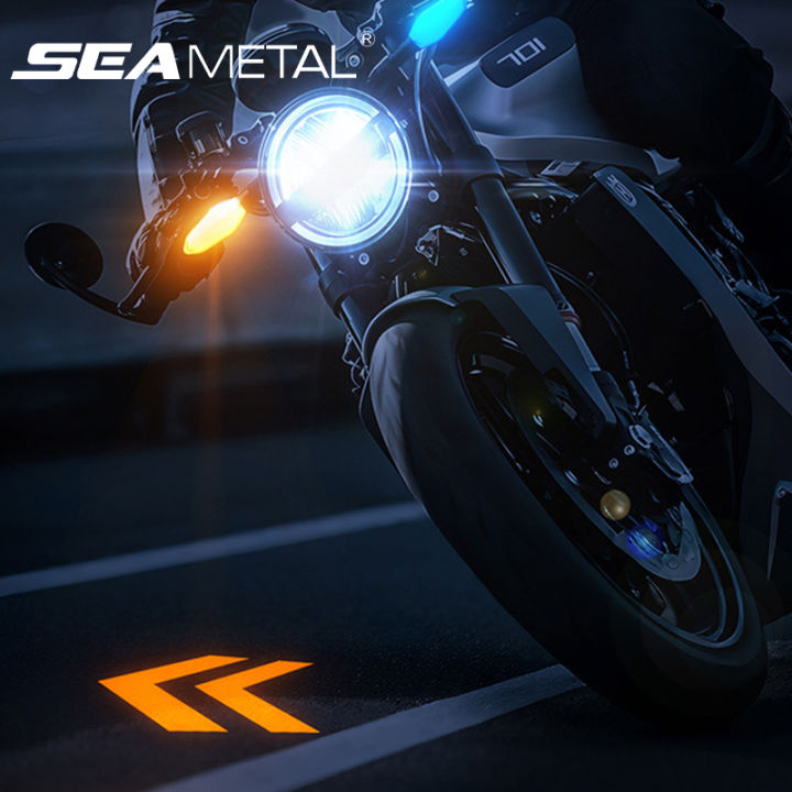 SEAMETAL Motorcycle LED Turn Signal Lamp Color Projection Lamp ...