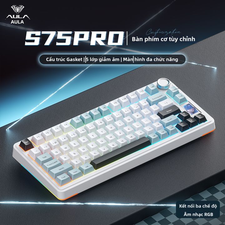 AULA | Bàn phím cơ AULA S75 PRO - Kết nối 3 chế độ (Tri-mode), Layout ...