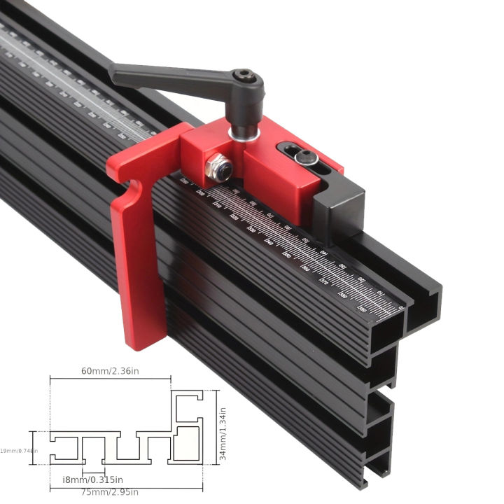 75 Type Black Aluminum Profile Router Fence W/Laser Scale T-Track Table ...