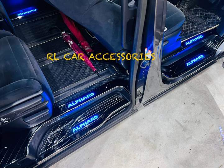 Toyota alphard vellfire agh30 big full size foot side step led black ...
