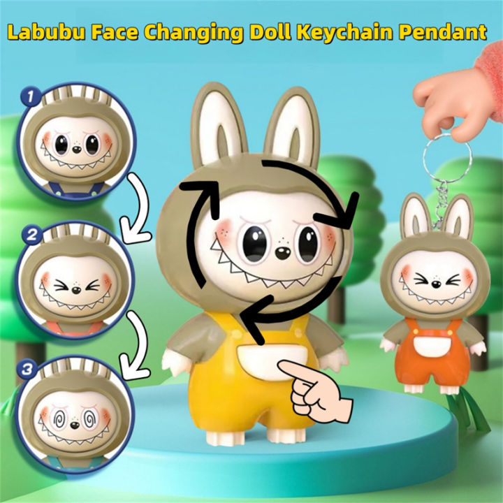 🤩🎁Labubu Face-changing Doll Keychain Backpack Pendant Decoration ...