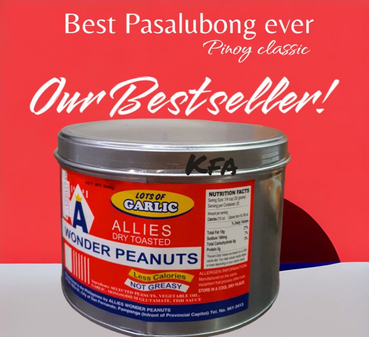 ALLIES LOTS OF GARLIC DRY TOASTED WONDER PEANUTS, LESS CALORIES NOT ...