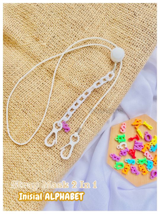 Strap Mask INISIAL Huruf Alphabet A-Z - Konektor & Kalung Masker ...