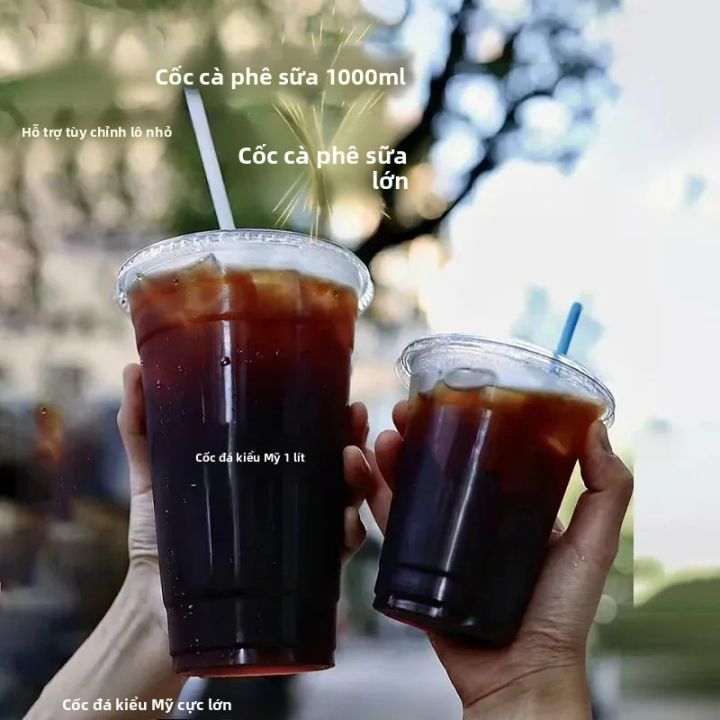 Ly Cà Phê Dùng Một Lần Trong Suốt 1000ml Cỡ Lớn Có Nắp, Ly Trà Sữa Chất ...