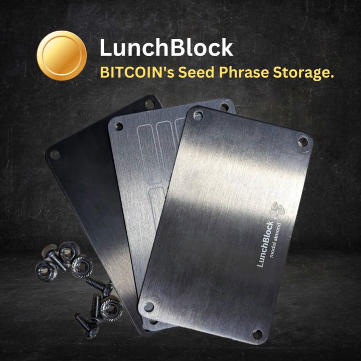 LunchBlock Bitcoin Seed Phrase Storage 12/24 words - แผ่นจดบิทคอยน์ ...