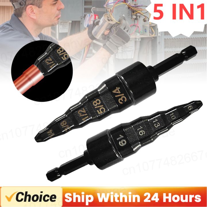 Air Conditioner Copper Pipe Expander Swaging Drill Bit Set 5 In 1 Swage ...