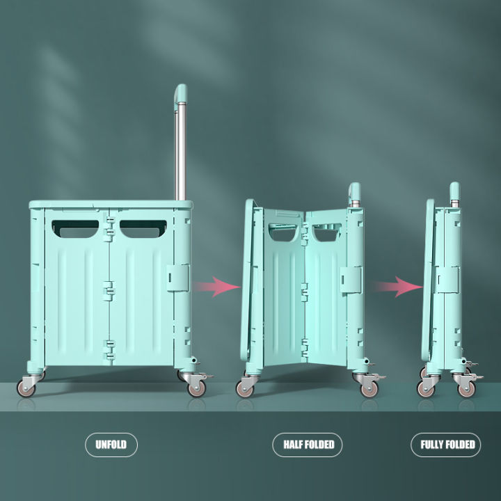 Plastic storage box Supermarket Folding Shopping Hand Cart Plastic ...