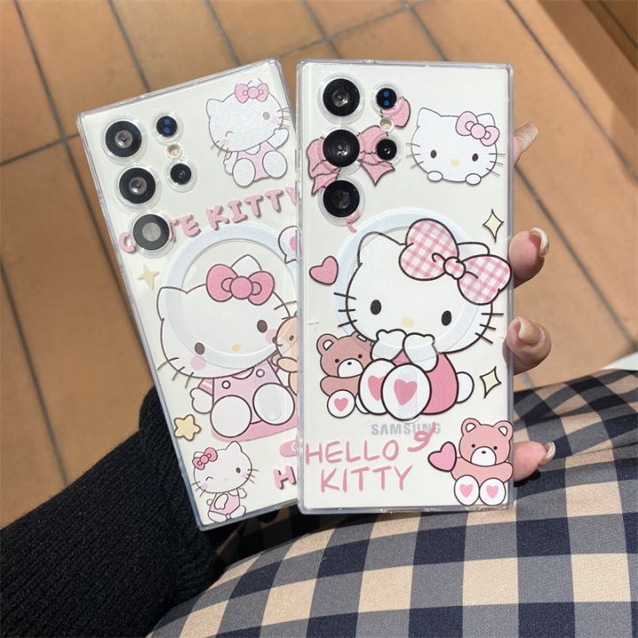 CrashStar MagSafe Cute Cartoon Cat Transparent Soft Phone Case For ...