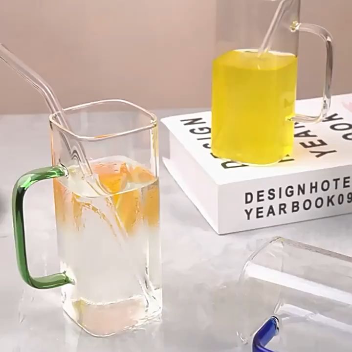 One Supermarket Square Drinking Cups with Bamboo Lids, Handles and ...