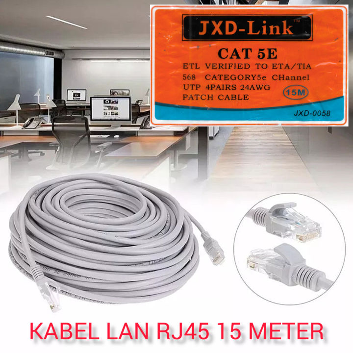 15M Kabel Lan Ethernet Network internet Cable JXD-Link Cat5e UTP 24awg ...
