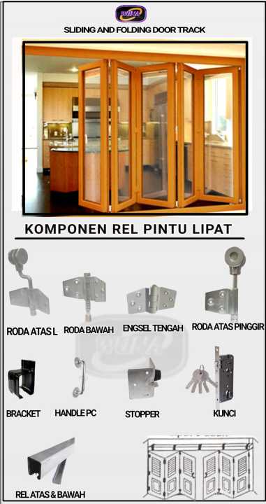 komponen rel pintu Lipat 5 daun pintu | Lazada Indonesia
