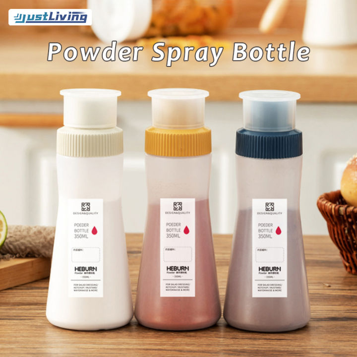 JustLiving 350ml Powder Sprinkler Bottle Flour Shaker Bottle DIY Baking ...