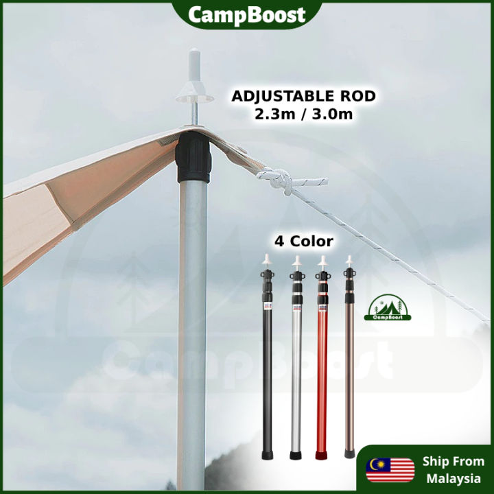CampBoost Camping Flysheet Tarp Adjustable Rod Support Pole Tent Poles ...