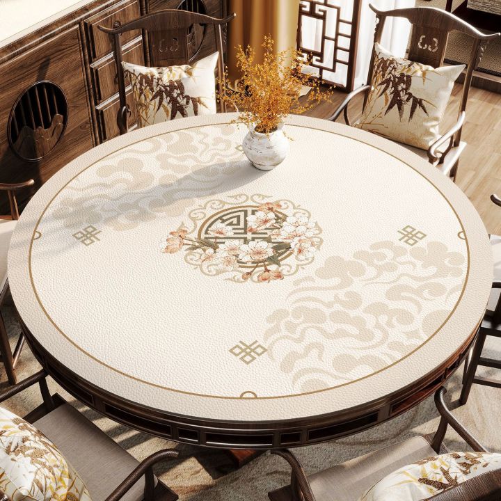 New Chinese Style round Tablecloth Silicone Waterproof Oil Resistant ...