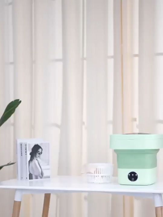 LIBA Mini Folding Washing Machine 8L Fully Automatic Inverter UV Blue ...