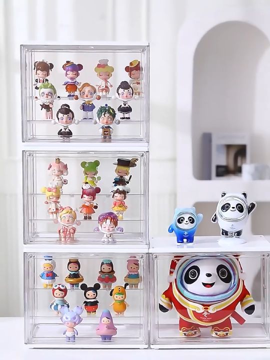 Acrylic Display Case Storage Organizer Transparent Boxes Stackable Magnetic Dustproof Box ...