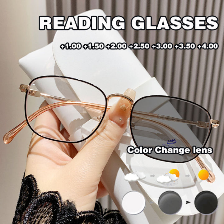 3 in1 Photochromic Reading Glasses Anti-blue Light Presbyopia glasses ...