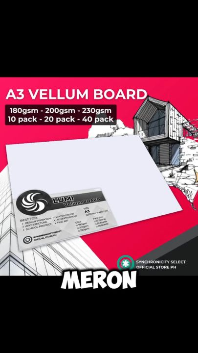 LUMI Vellum Board A3 | 230gsm 200gsm 180gsm | 10pcs 20pcs 40pcs ...