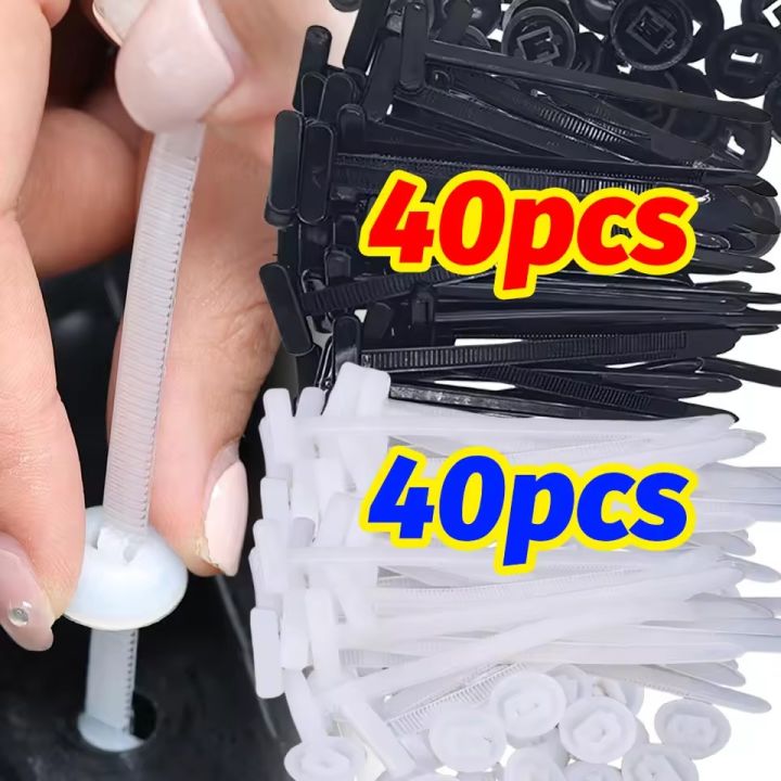 40pcs Heavy Duty Nylon Cable Ties Buckle Universal Self Locking Car ...
