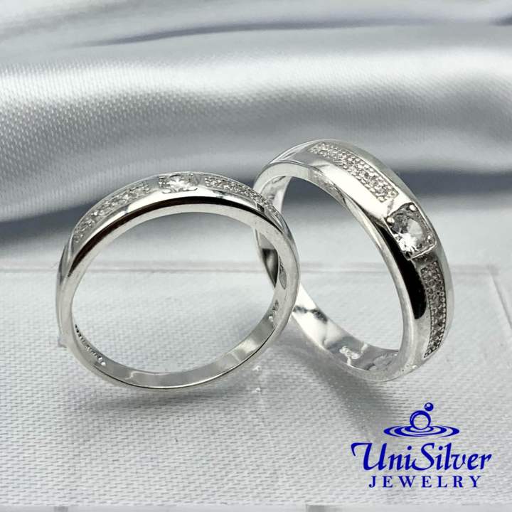 Unisilver 925 Sterling Silver Couple Band Ring (CRS01) (SOLD PER PIECE ...