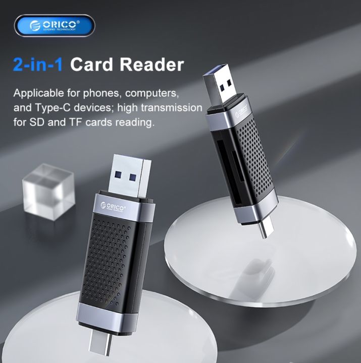 ORICO 2 In 1 USB3.0 Type C Card Reader Memory Card Reader Portable ...