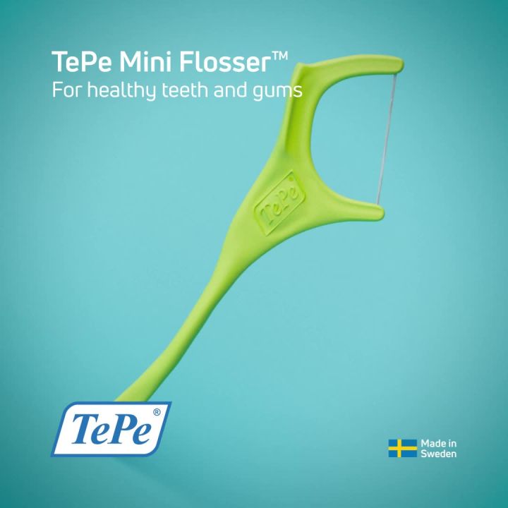 TePe Mini Flosser™, Dental Floss Tooth Picks with Bite Plane, PFAA‑free ...