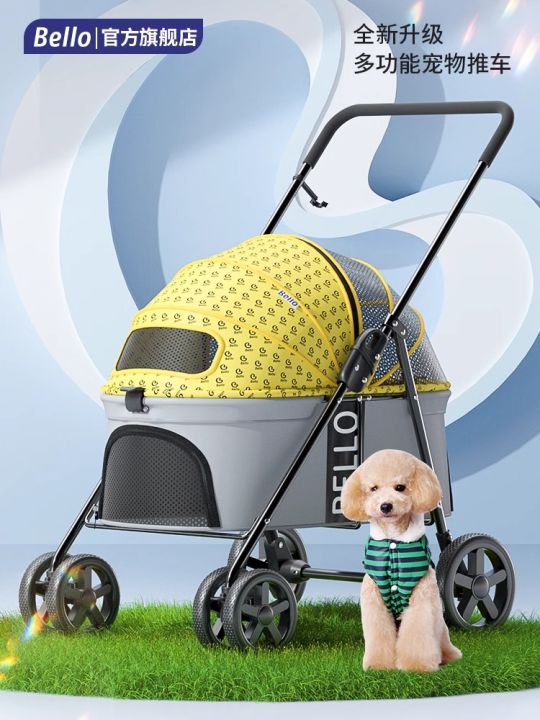 Bello Pet Stroller Portable Foldable Dog Walking Cat Trolley Pet Cart ...