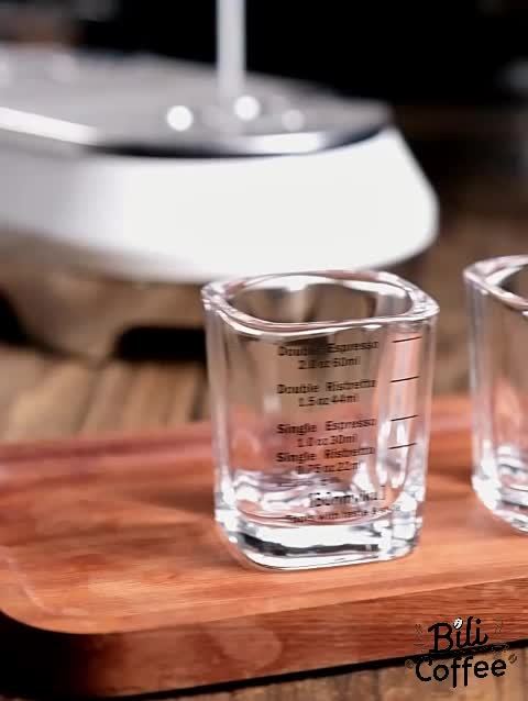 Espresso Cup 60ml 2pcs Espresso Shot Glass with Scale Coffee Measuring ...