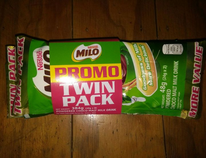 Nestle MILO Activ-Go Promo Twin Pack Powdered Choco Malt Milk Drink 48g (24gx2) 8PCS/Bundle ...
